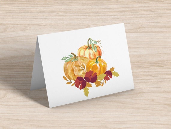 Paper & Party Supplies Paper Autumn Greetings Pumpkin Swag Notecard Set ...
