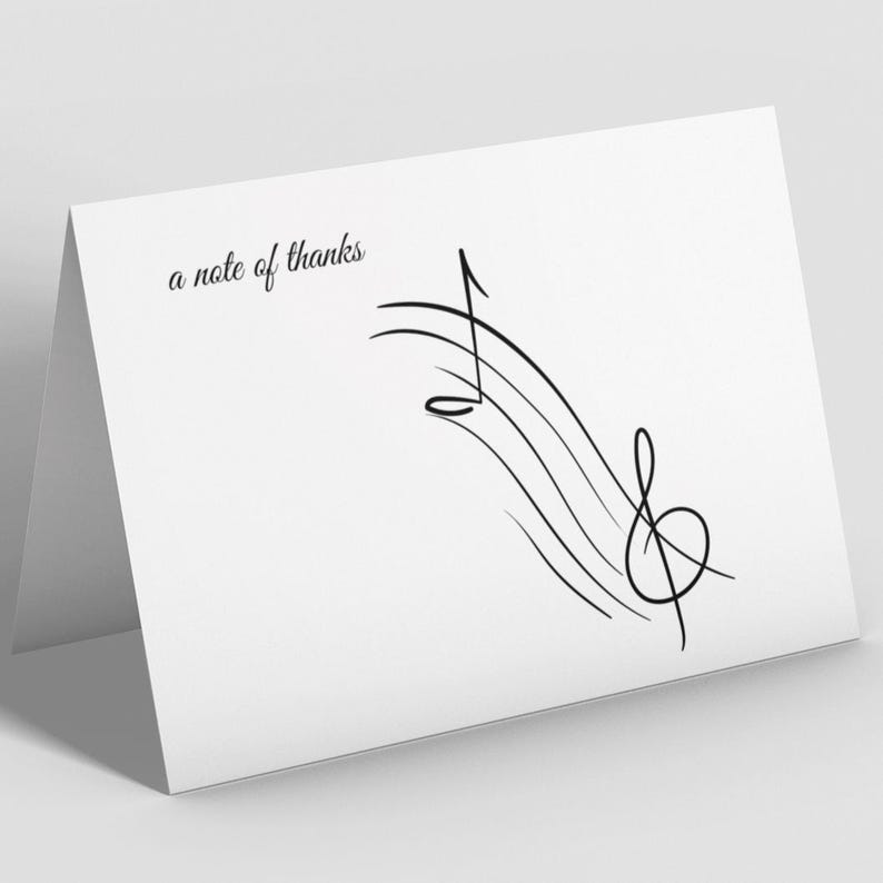 Music Thank You Cards, A Note of Thanks, Quirky Thank You Notes, Music ...