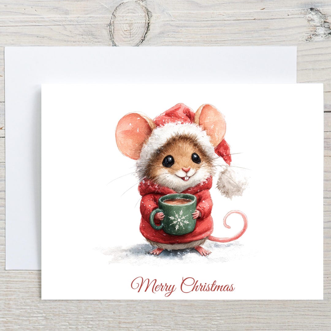 Santa Mouse Christmas Cards, Santa Mouse Holiday Greeting Cards ...