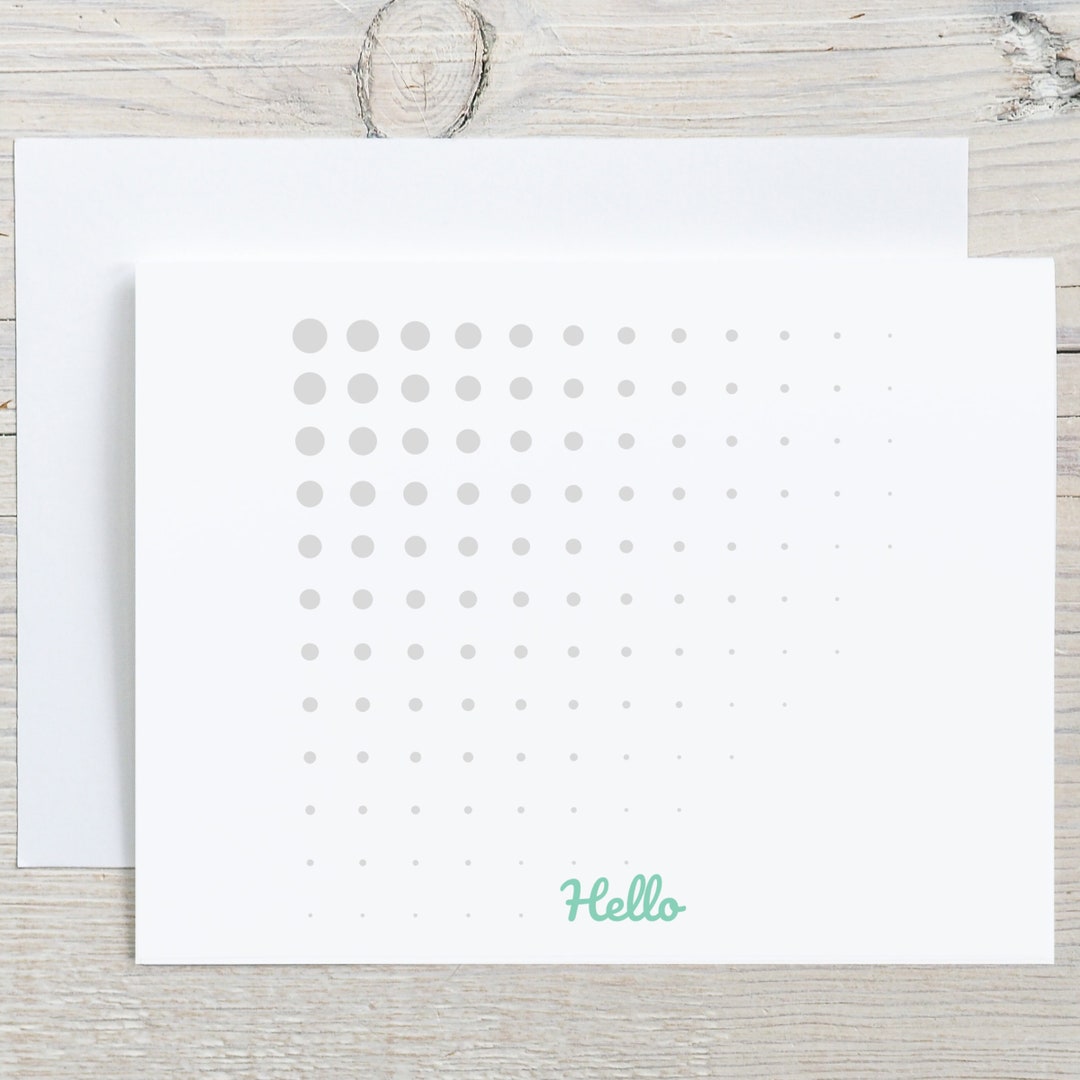 Small Dots Fun Note Cards, Personalized Casual Notecards, Blank Folded ...
