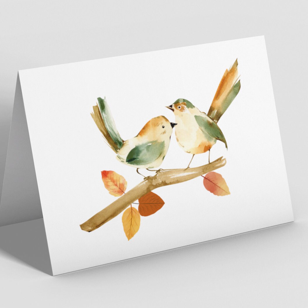 Wildlife Birds Personalized Note Cards, Watercolor Bird Art Custom ...