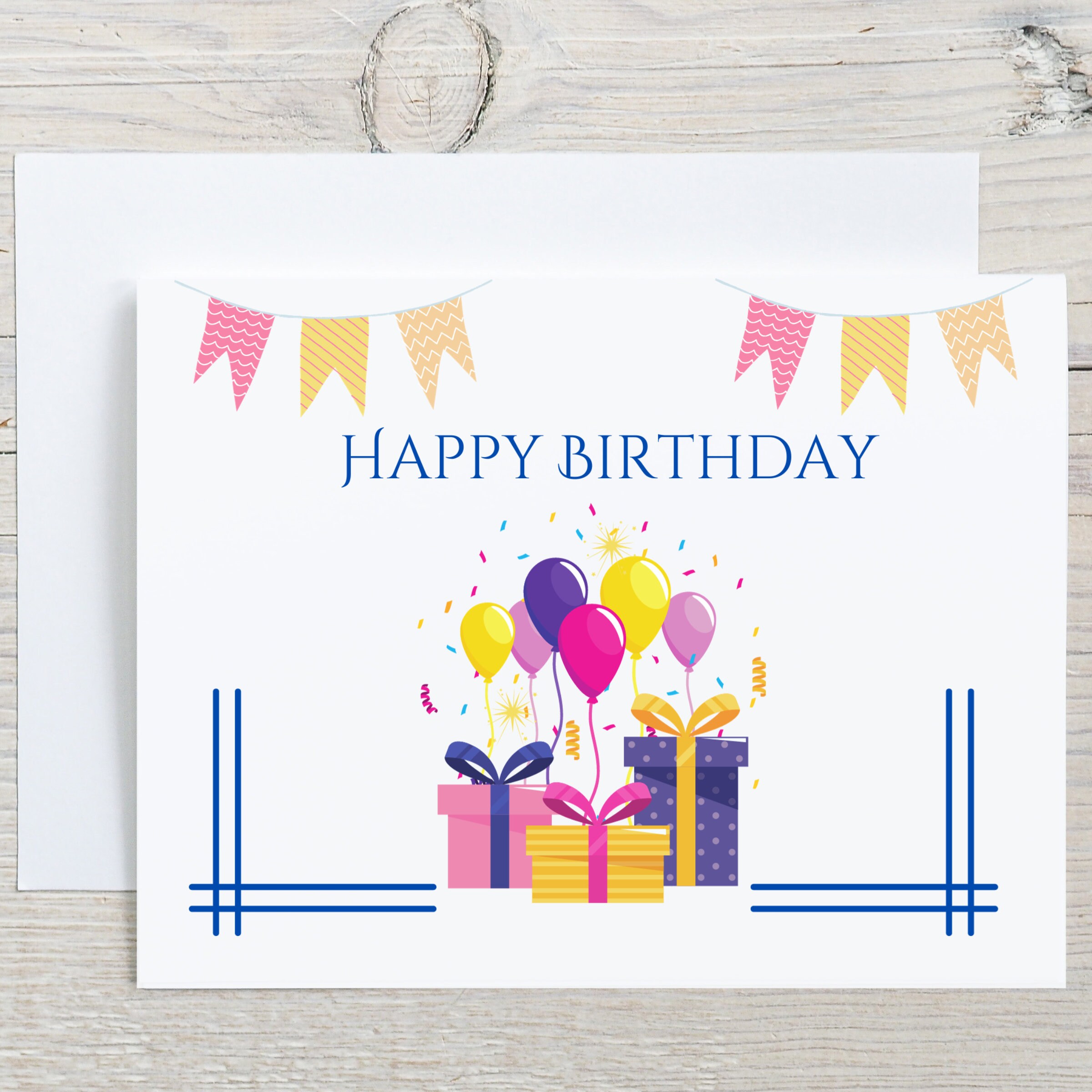 Birthday Balloons & Gifts Greeting Cards, Happy Birthday Note Cards ...