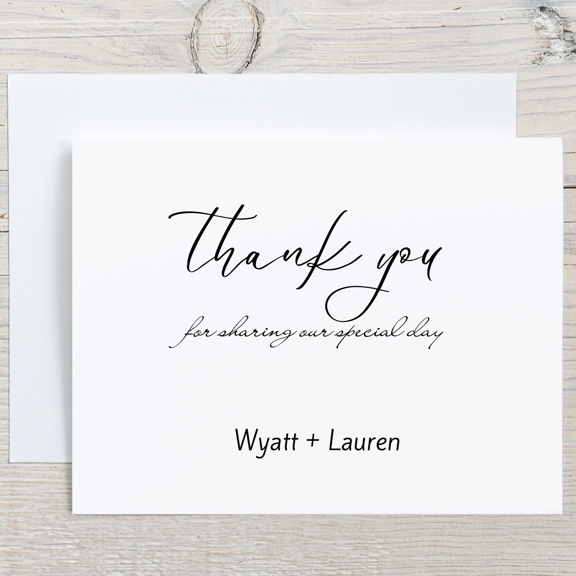 Simple Elegant Thank You Cards, Personalized DIY Text, Thank You Folded ...