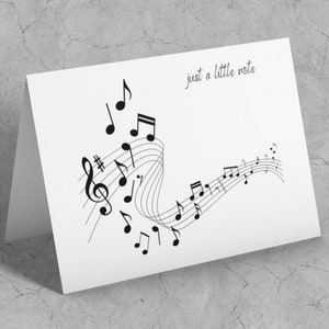 Musical Notes Blank Greeting Cards, Just a Little Note, Humorous Note ...