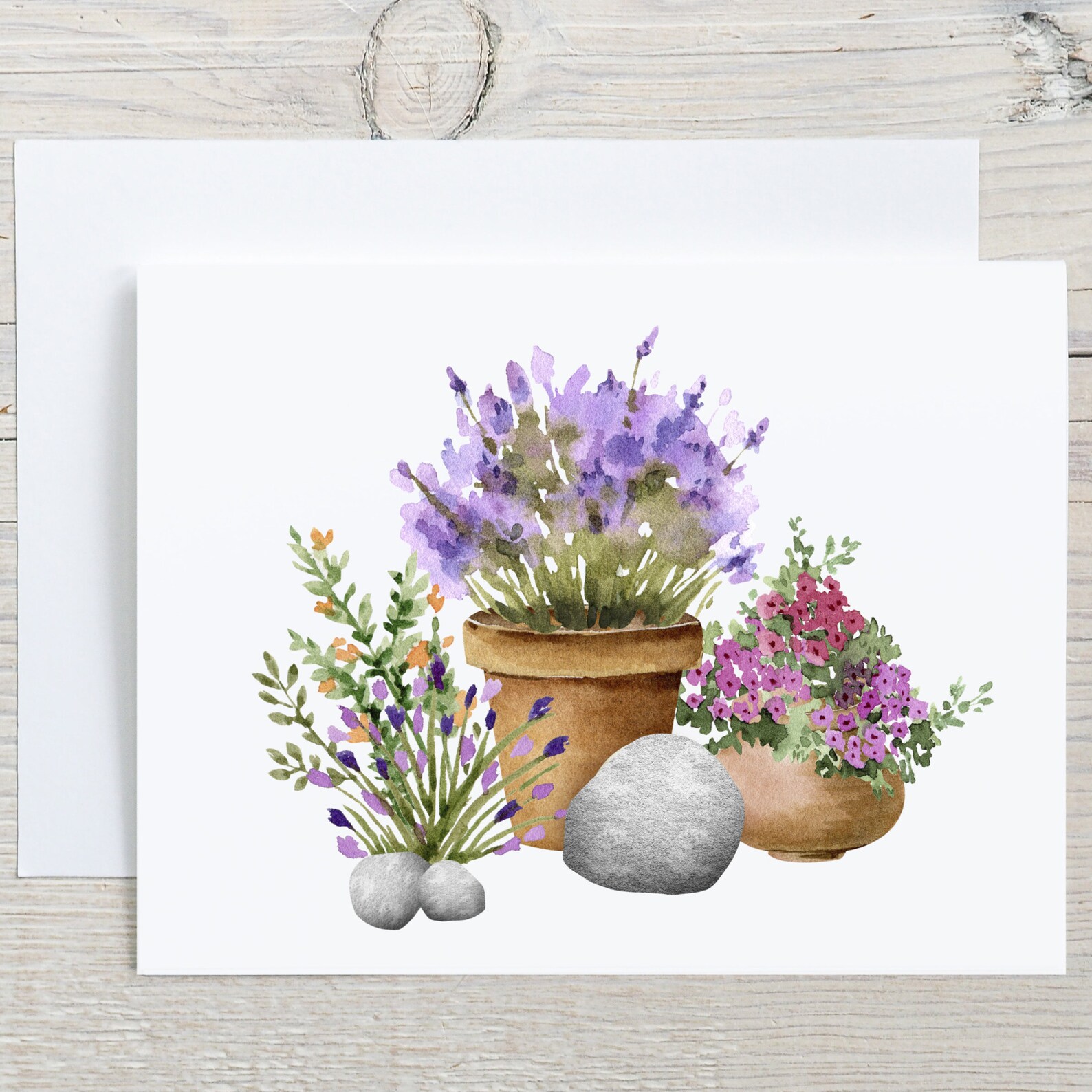 Lavender Flowers Note Cards, Summer Lavender Florals Notecards, Blank ...