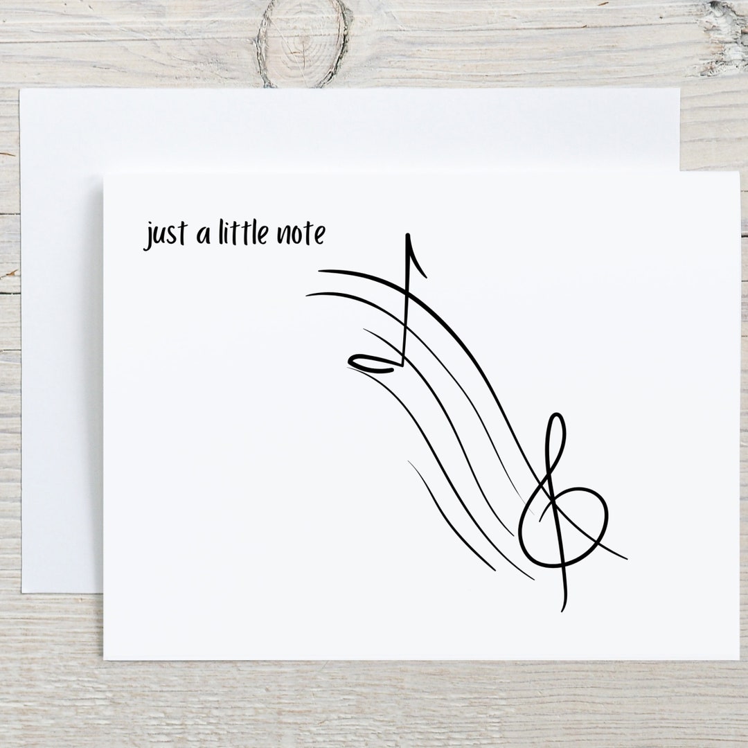 Musical Note Cards Set, Just A Little Note Folded Notecards, Musical ...