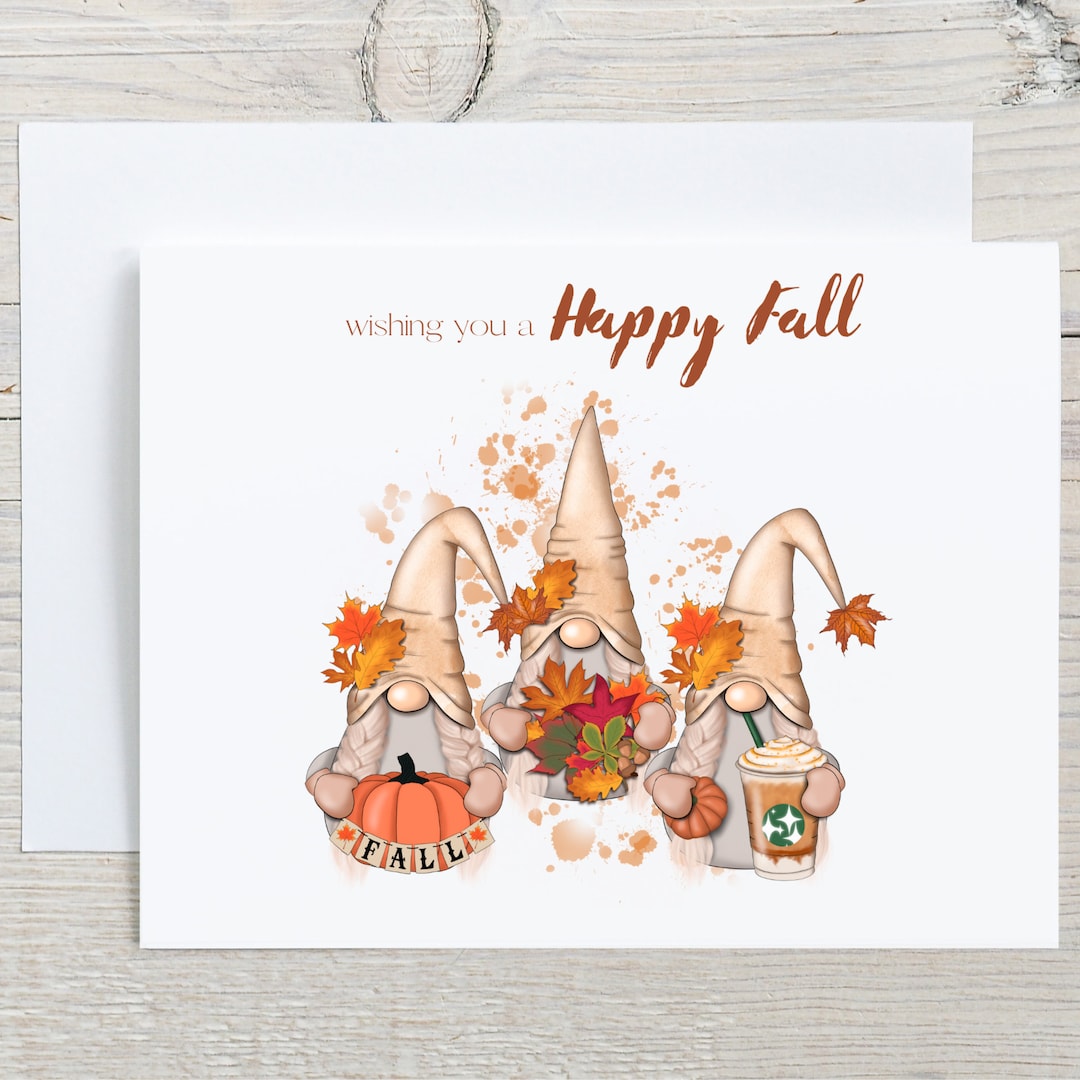 Funny Happy Fall Greeting Cards Sets, Note Cards Stationary Sets, Cute ...