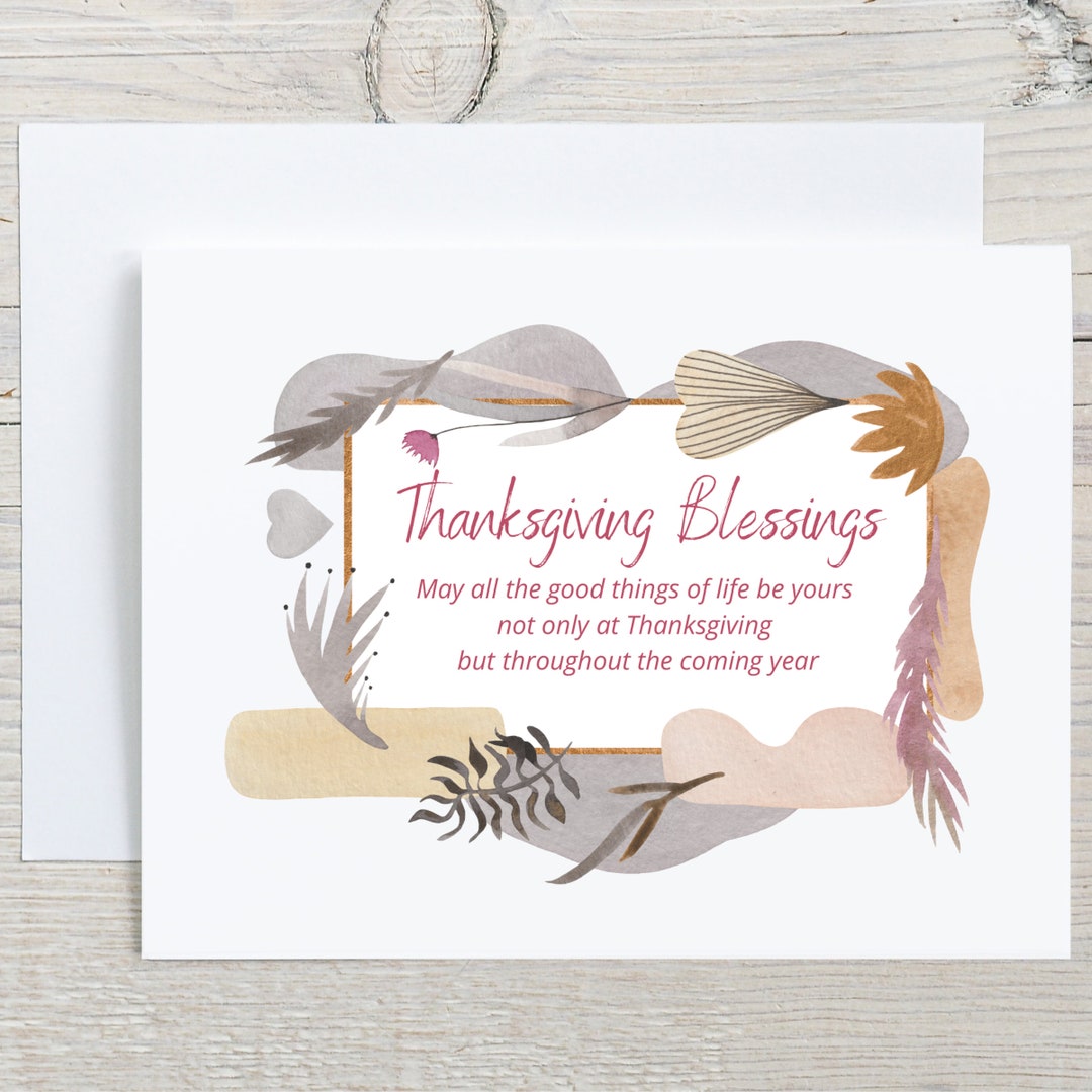 Thanksgiving Blessings Greeting Cards, Thanksgiving Blank Note Cards ...