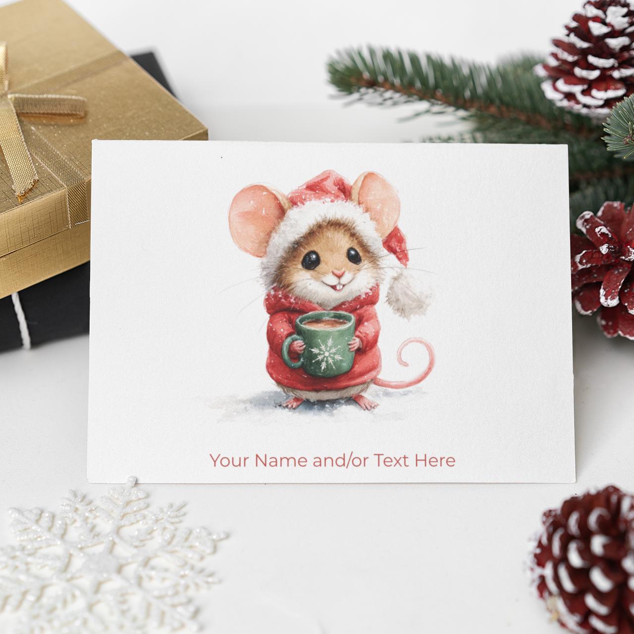 Santa Mouse Christmas Cards, Santa Mouse Holiday Greeting Cards ...