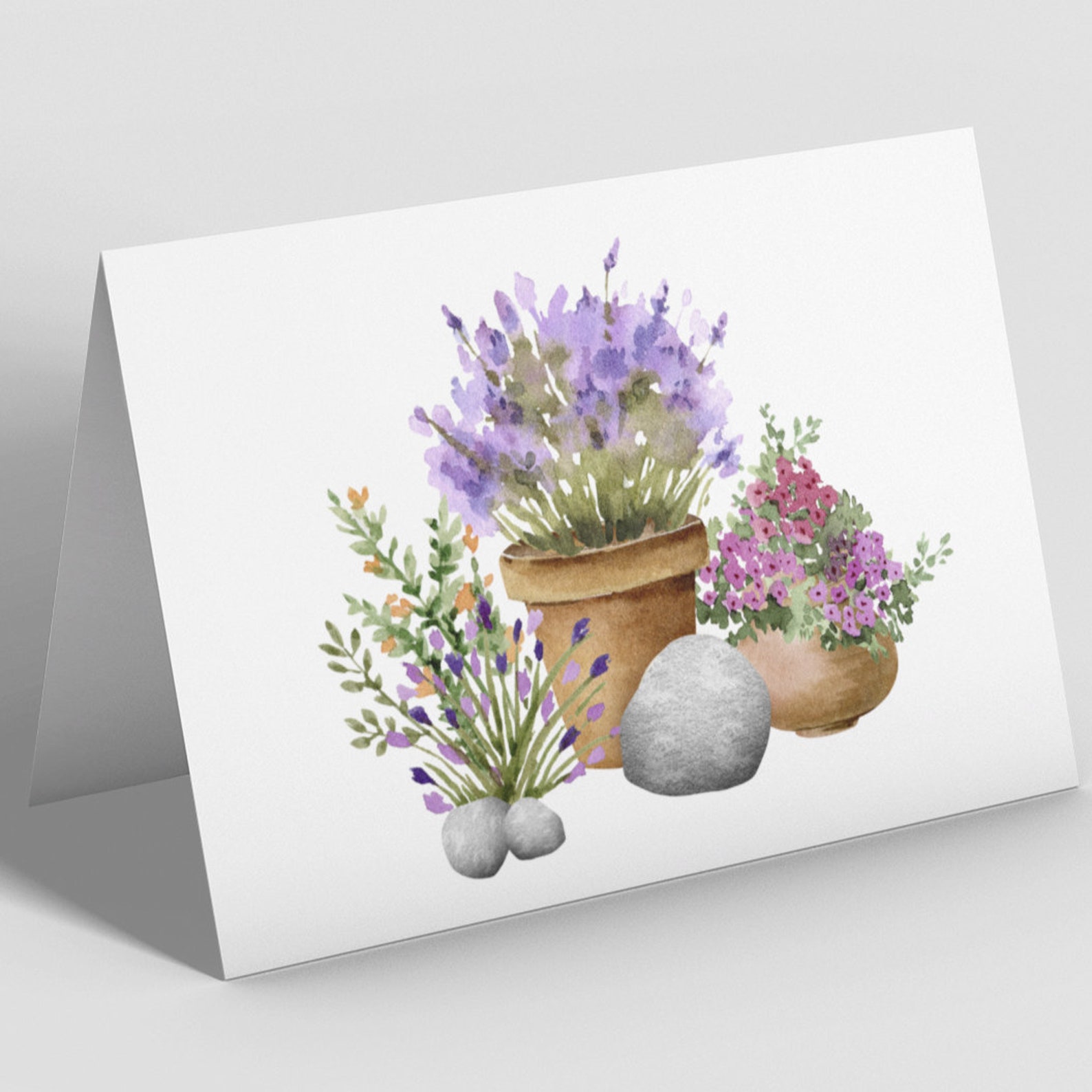 Lavender Flowers Note Cards, Summer Lavender Florals Notecards, Blank ...