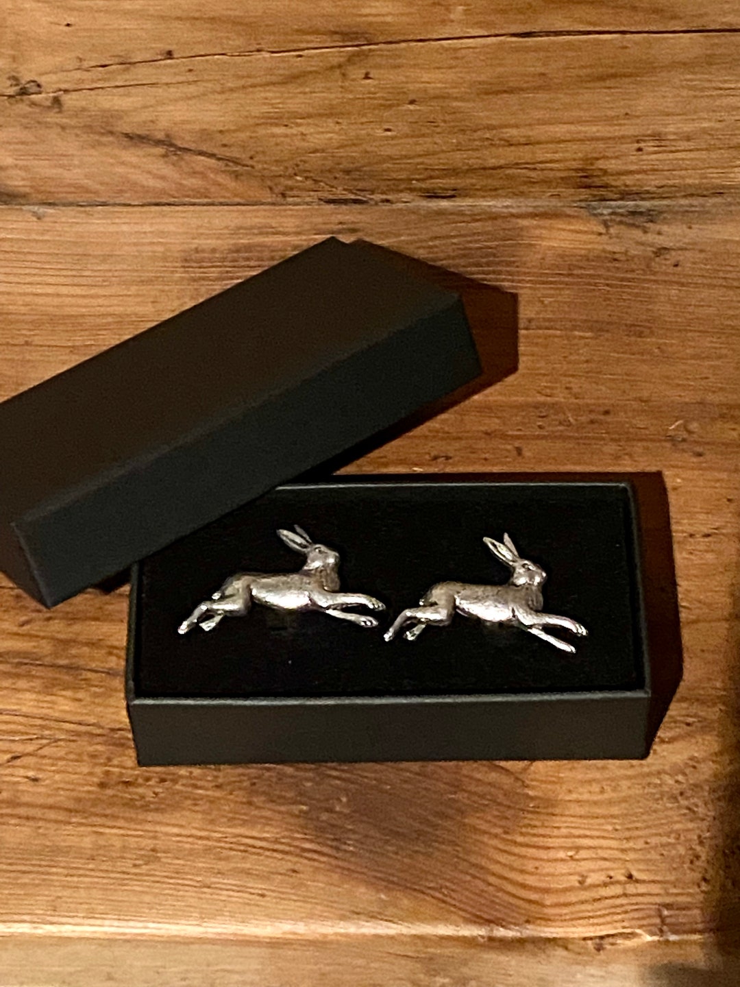 Pewter Hare Cufflinks, Gift Boxed, English Country Design - Etsy UK