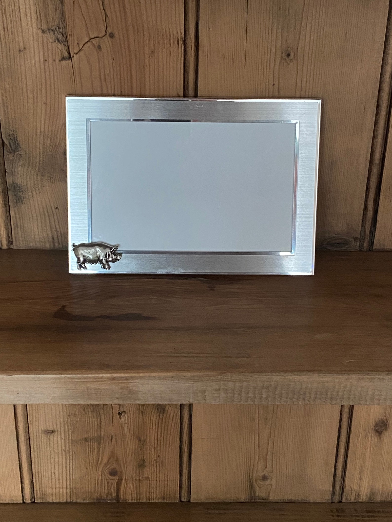 Pig Picture Frame Silver Brushed Chrome 4 X 6 or 5 X 7 Animal Gift Free ...