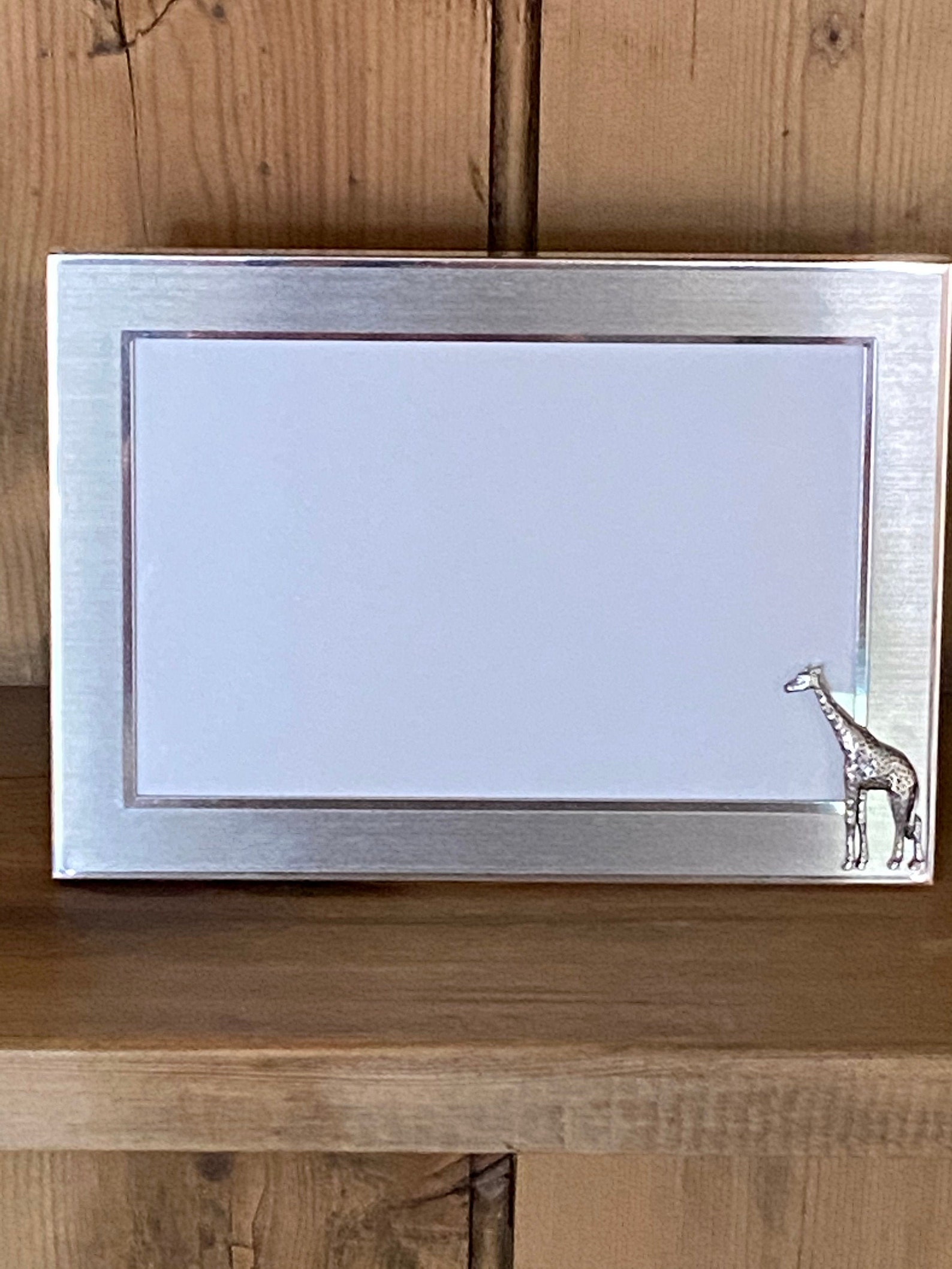 Giraffe Picture Frame Silver Brushed Chrome 4 X 6 or 5 X 7 Animal Gift ...