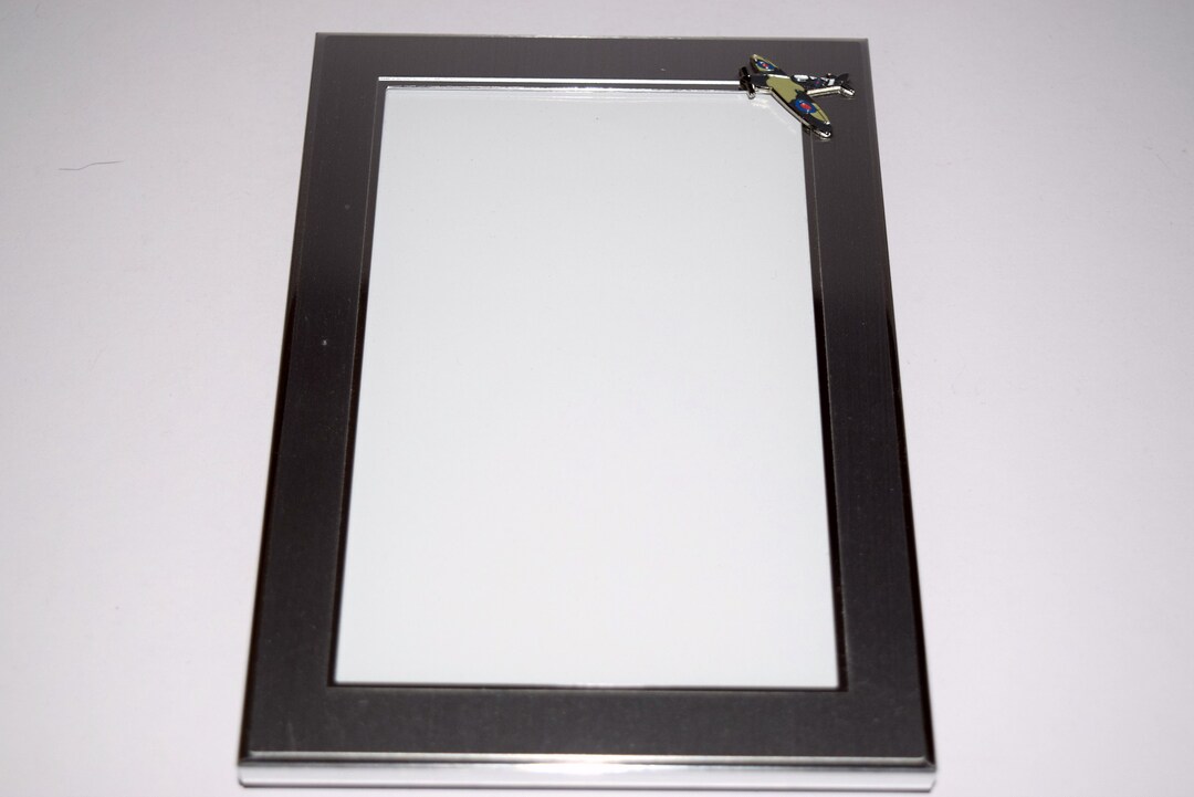 Spitfire Aeroplane Picture Frame Brushed Chrome 4 X 6 or 5 X 7 Size ...