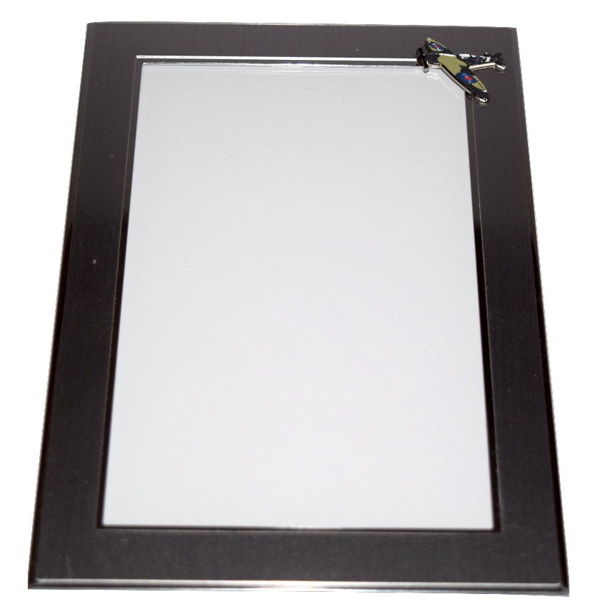 Spitfire Aeroplane Picture Frame Brushed Chrome 4 X 6 or 5 X 7 Size ...