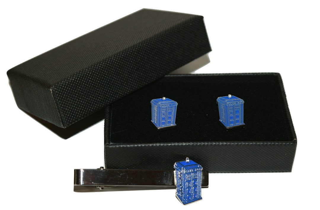 Dr Who Tardis Cufflink & Tie Pin/or/cufflinks Only - Set in Detailed ...