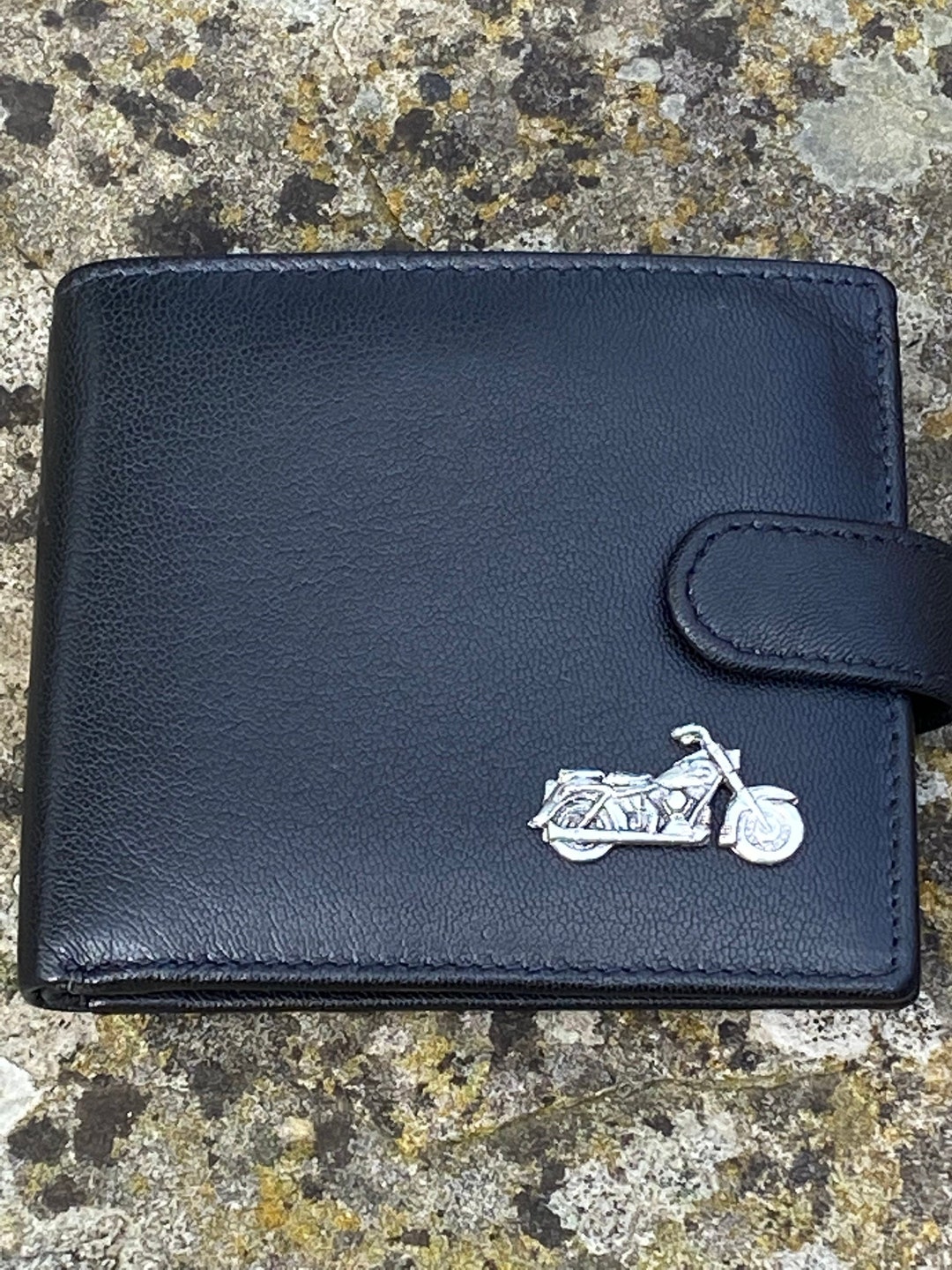 Motorbike Leather Wallet, English Pewter Emblem, Gift Boxed - Etsy ...