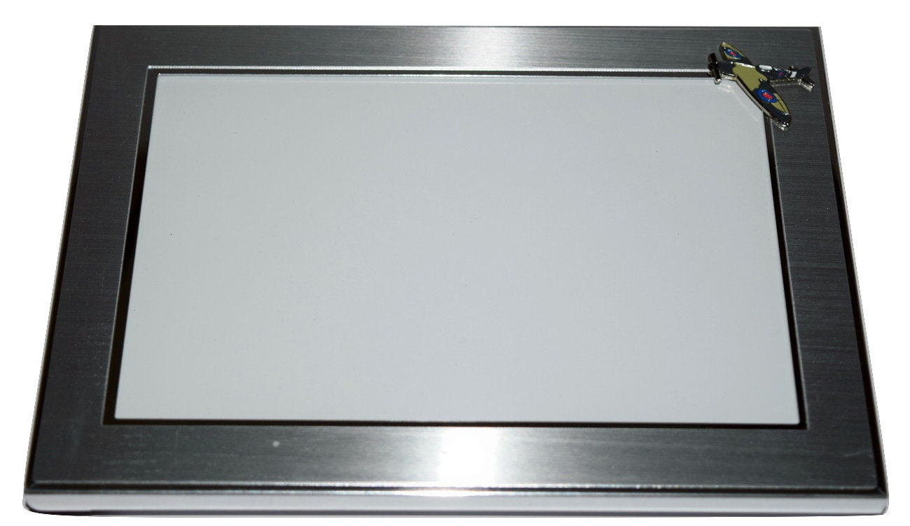 Spitfire Aeroplane Picture Frame Brushed Chrome 4 X 6 or 5 X 7 Size ...