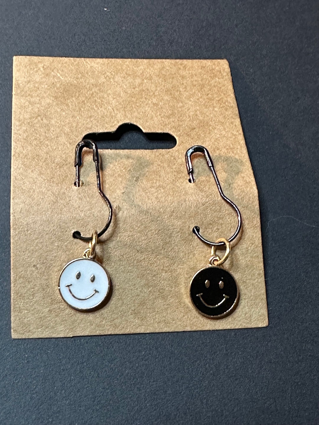Enamel Smiley Face Stitch Markers - Pair - Etsy