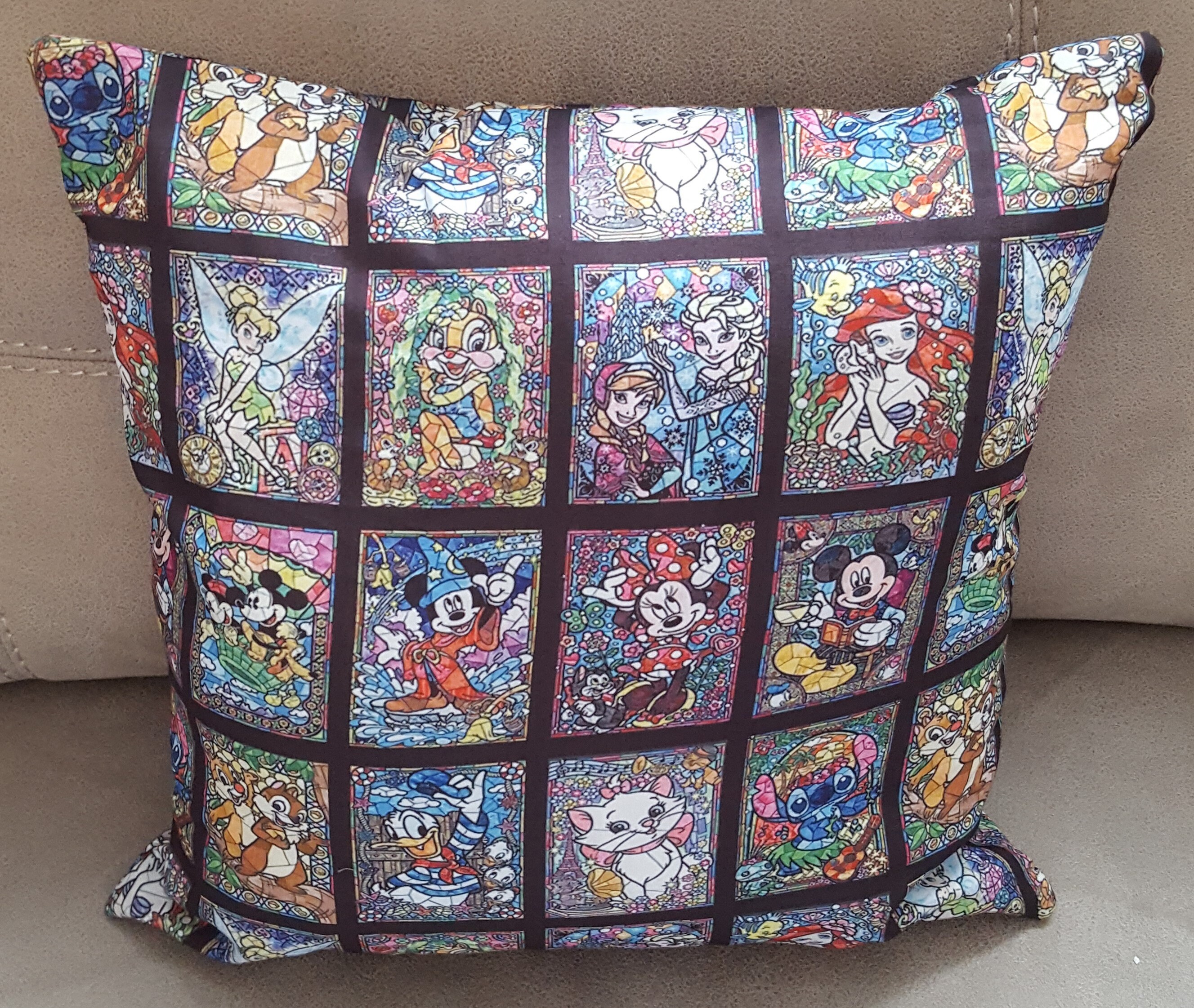 Disney's Stained Glass Character Blocks Cushion - 2 Sizes Available - Etsy