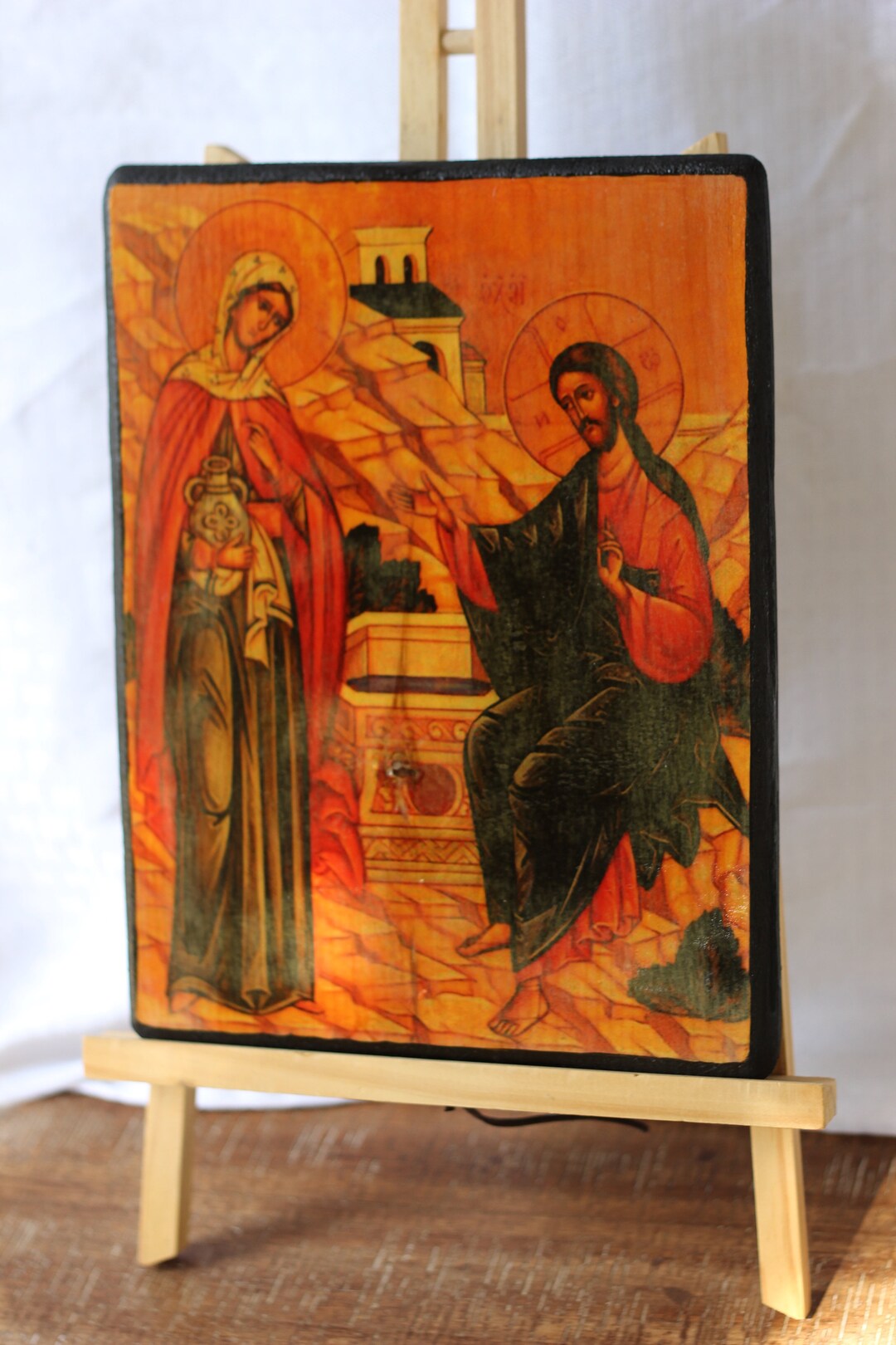 Icon of the Christ With the Samaritan Woman, Jesus Christ and the ...