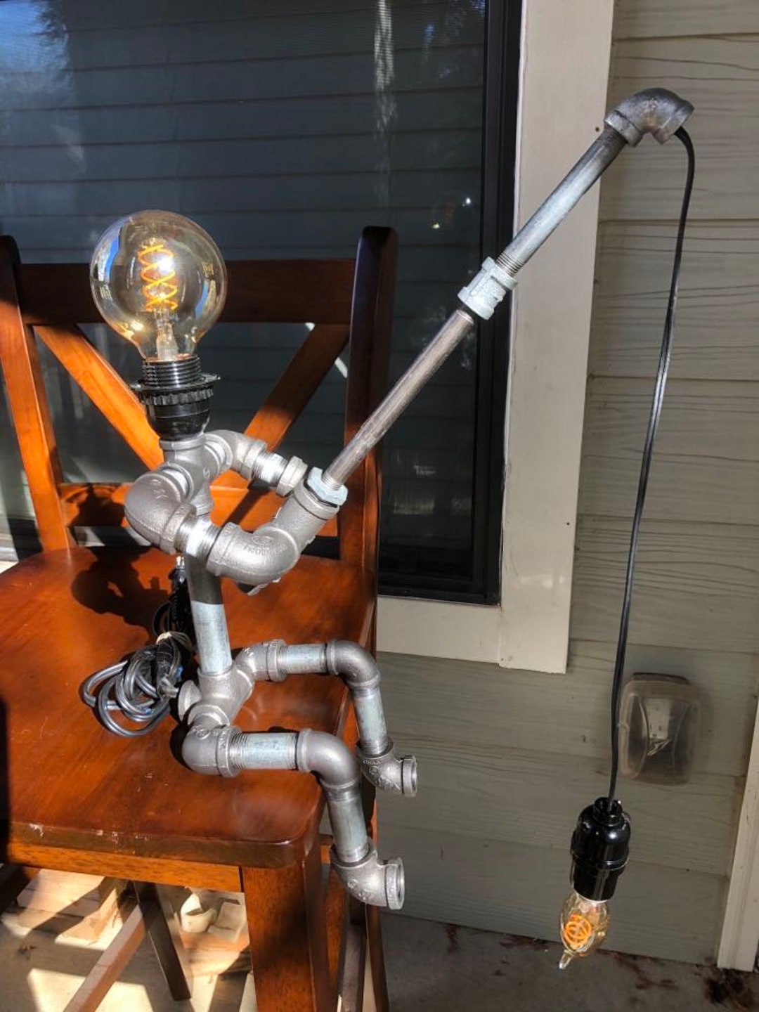 Fisherman Table Lamp, Touchable Lamp, Industrial Lamp, Galvanized Pipe ...