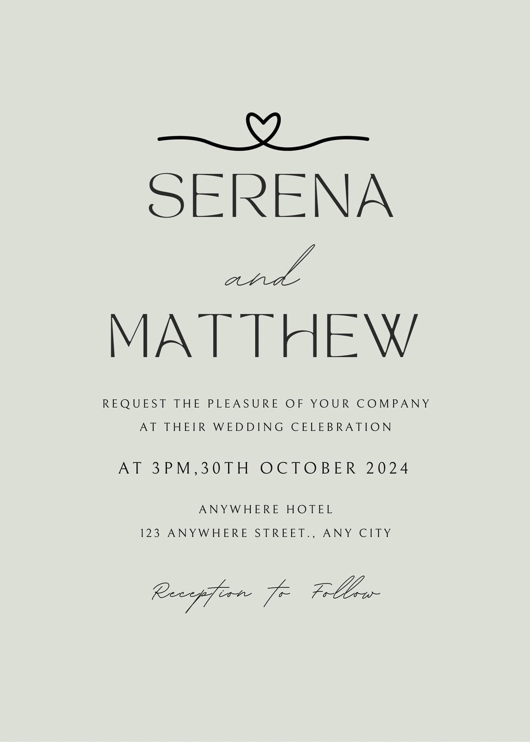 Wedding Invitation Canva Template, Digital Template, Fully Editable - Etsy
