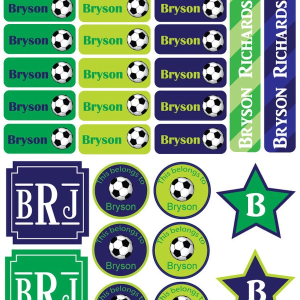 Soccer Labels - Etsy