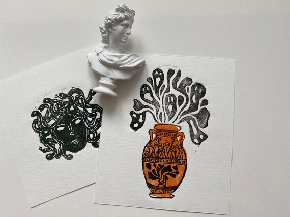Pandora's Jar Box Original Handmade Lino Print - Etsy