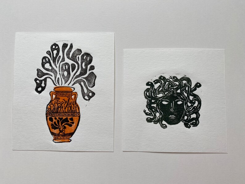 Pandora's Jar Box Original Handmade Lino Print - Etsy