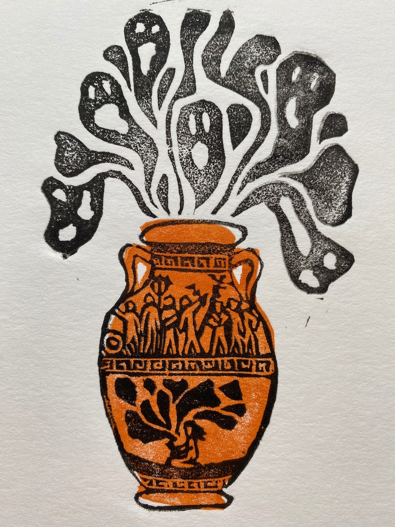 Pandora's Jar Box Original Handmade Lino Print - Etsy