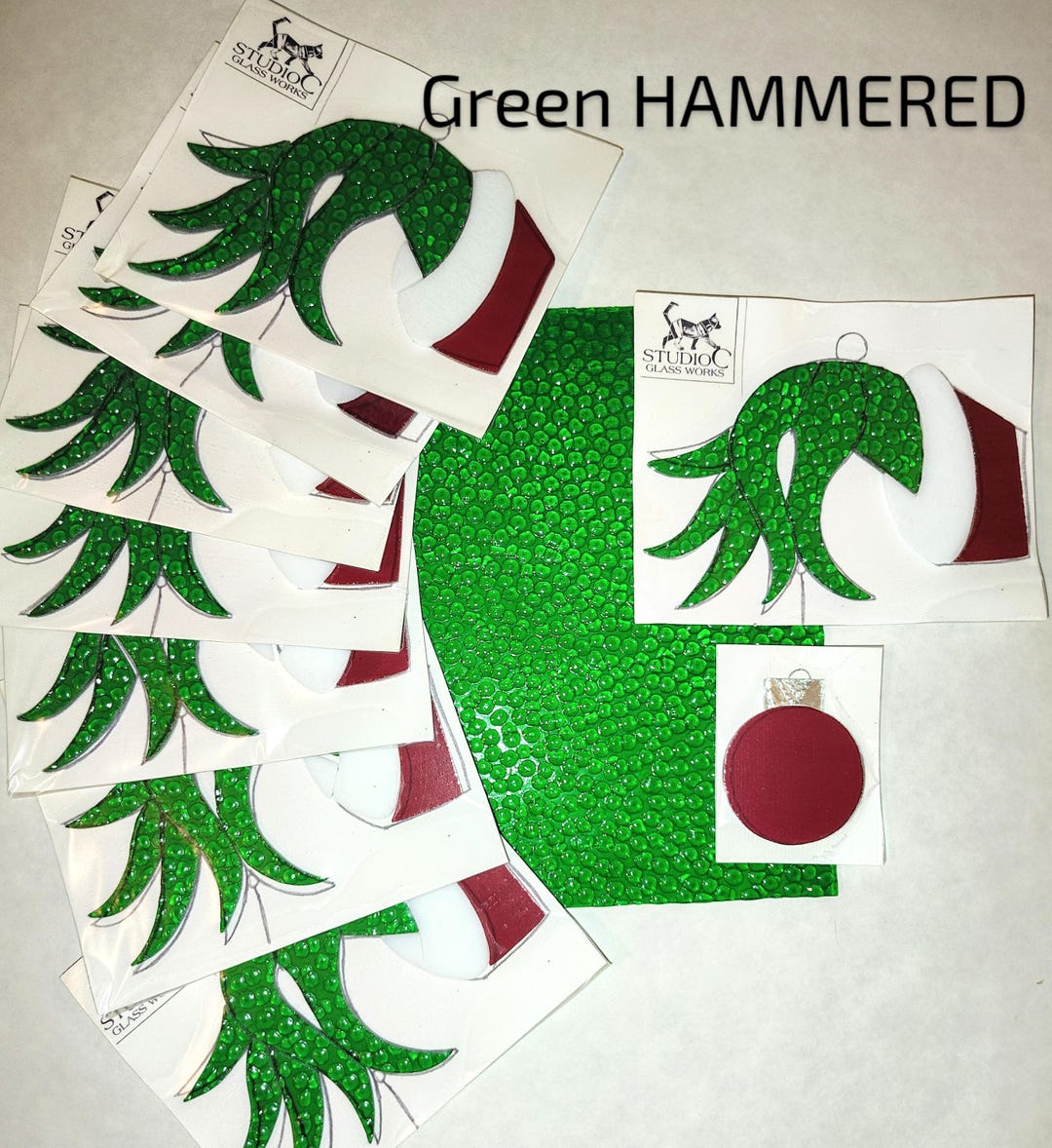 Pre-cut Suncatcher Kits Grinch Hand W/dangling Ornament - Etsy