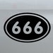 Satanic Symbol 666 Devil Oval Hell Satan Die Cut Vinyl Decal Sticker ...