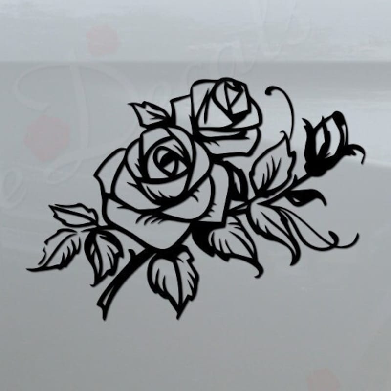 Rose Wall Decal - Etsy