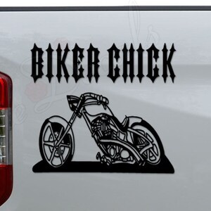 Biker Chick Motorcycle Motorbike Die Cut Vinyl Decal Sticker for Car ...