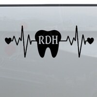 Tooth With Bow Vinyl Decal, Dental Profession Car Window Sticker ...