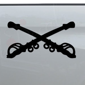 Army Cavalry Crossed Sabers Swords Soldier Die Cut Vinyl Decal Sticker ...