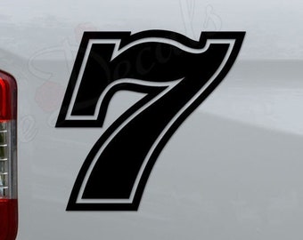 Number 7 Race Decal Font - Etsy