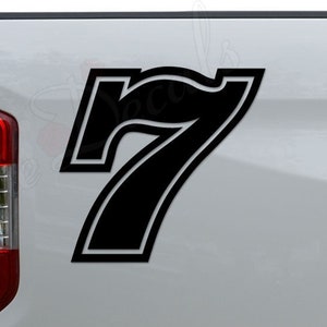 Racing Race Number 7 Style #15 Go Kart Helmet Die Cut Vinyl Decal ...