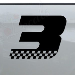 Racing Race Number 3 Style #17 Go Kart Helmet Die Cut Vinyl Decal ...