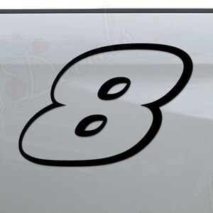 Racing Race Number 8 Style 11 Go Kart Helmet Die Cut Vinyl Decal ...