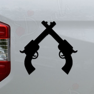 Crossed Pistols Guns Cowboy Western Die Cut Vinyl Decal Sticker for Car ...