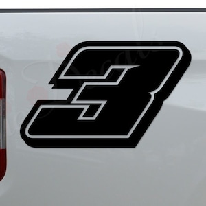 Racing Race Number 3 Style 24 Go Kart Helmet Die Cut Vinyl Decal ...