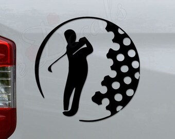 Golfer Putting Vinyl Decal Sticker - Etsy