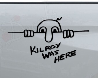 Kilroy Was Here Construction Worker Decal Sticker for Car, Truck ...