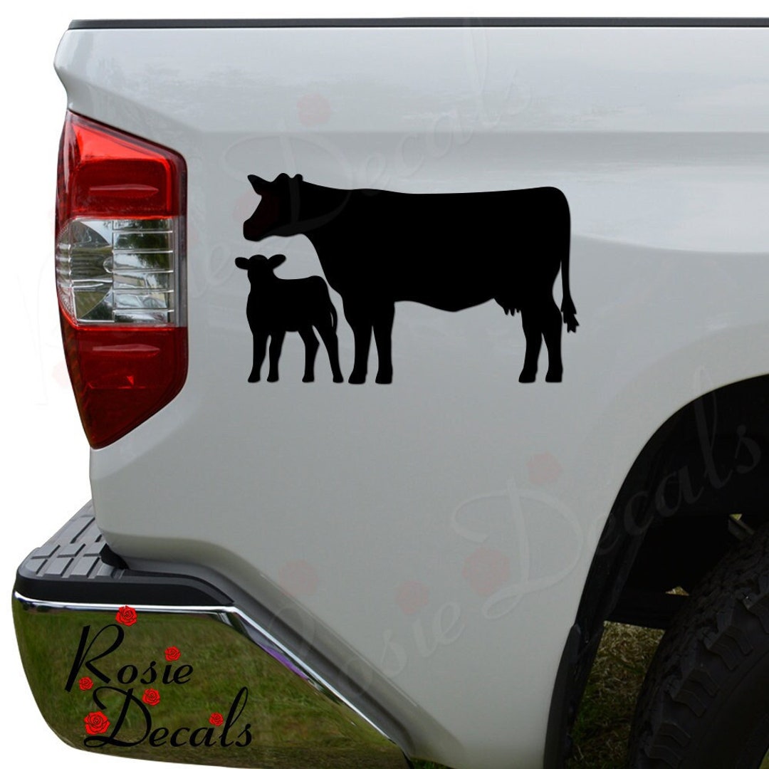 Baby Calf Cow Mom Cattle Farm Ranch Die Cut Vinyl Decal Sticker for Car ...