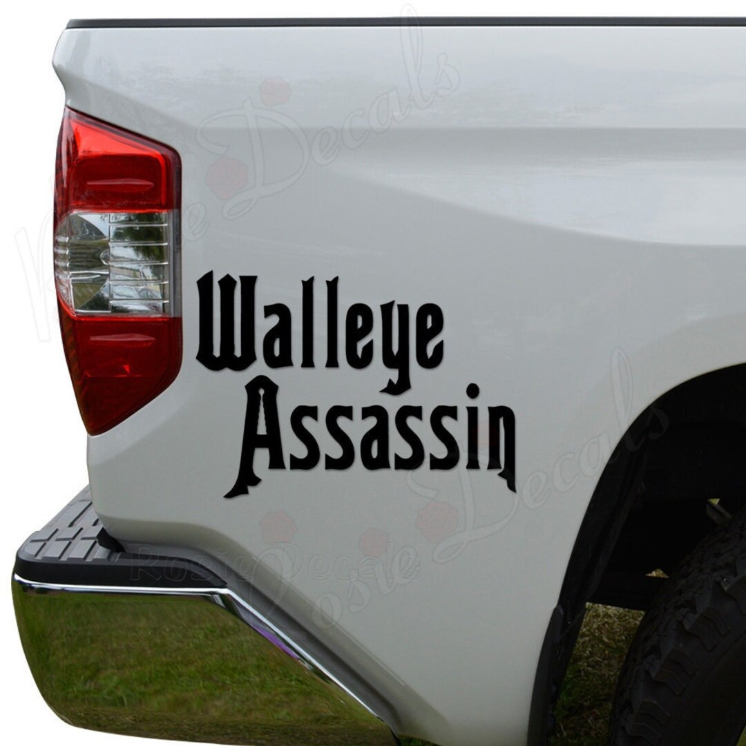 Walleye Assassin Fishing Fish Vinyl Decal Sticker Die Cut Vinyl Decal ...