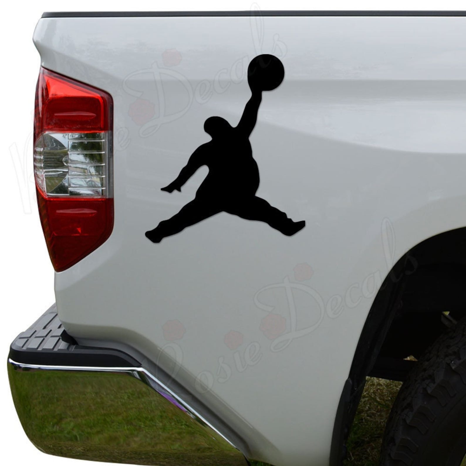 Fat Man Jump Basketball Slam Dunk Funny Die Cut Vinyl Decal | Etsy