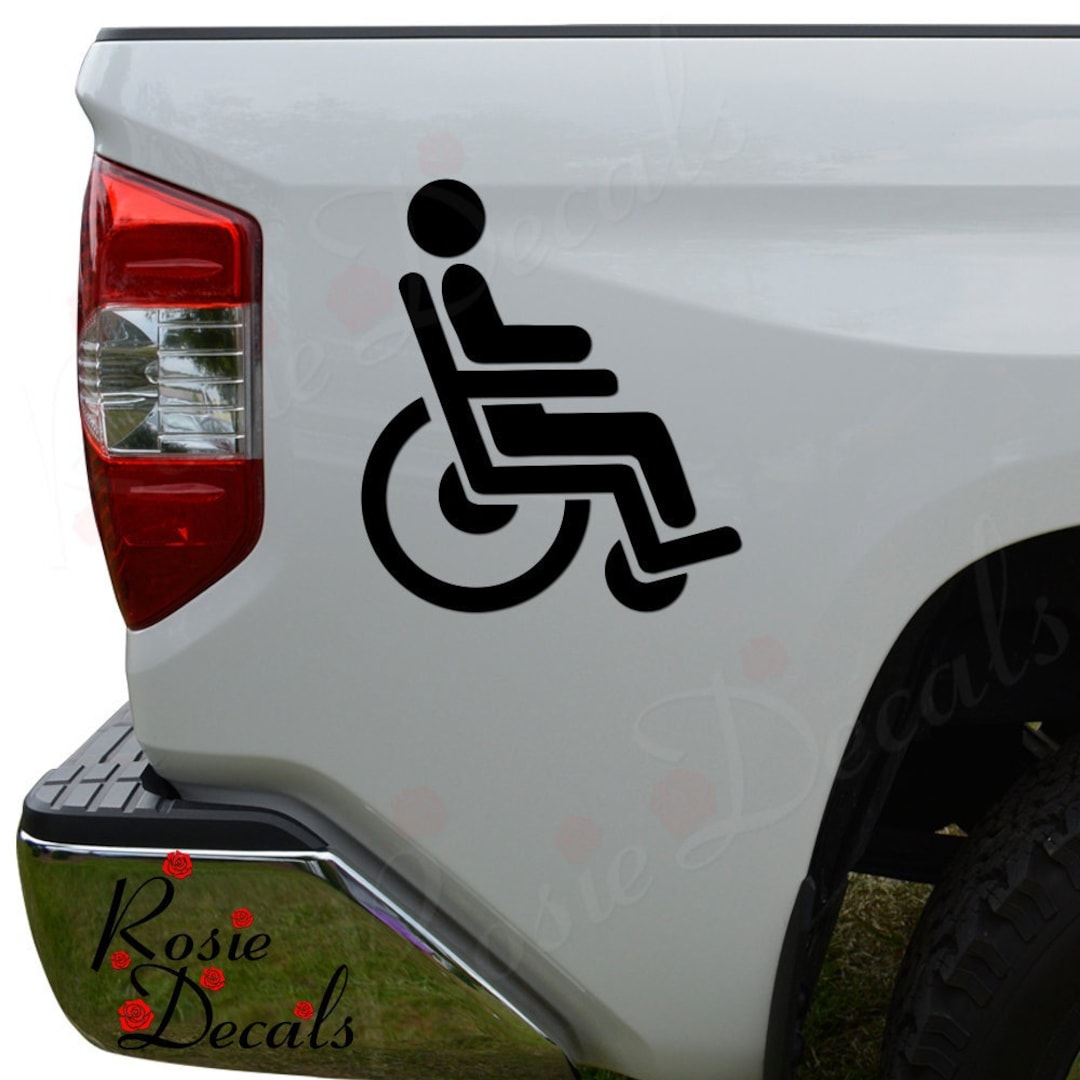 Handicap Person Wheelchair Disable Disability Die Cut Vinyl Decal ...