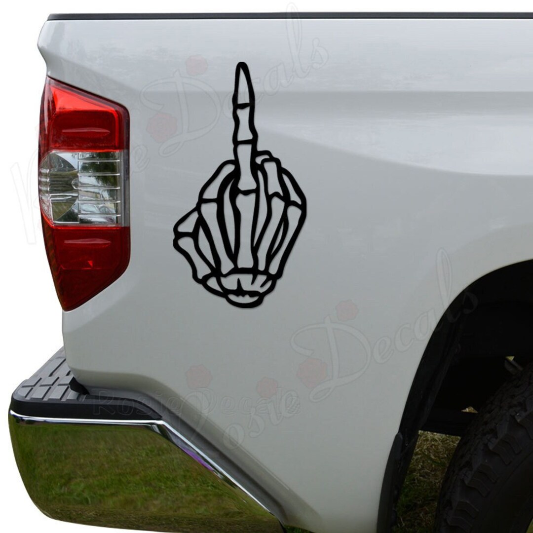 Skeleton Hand Middle Finger JDM Motorsports Die Cut Vinyl Decal Sticker ...